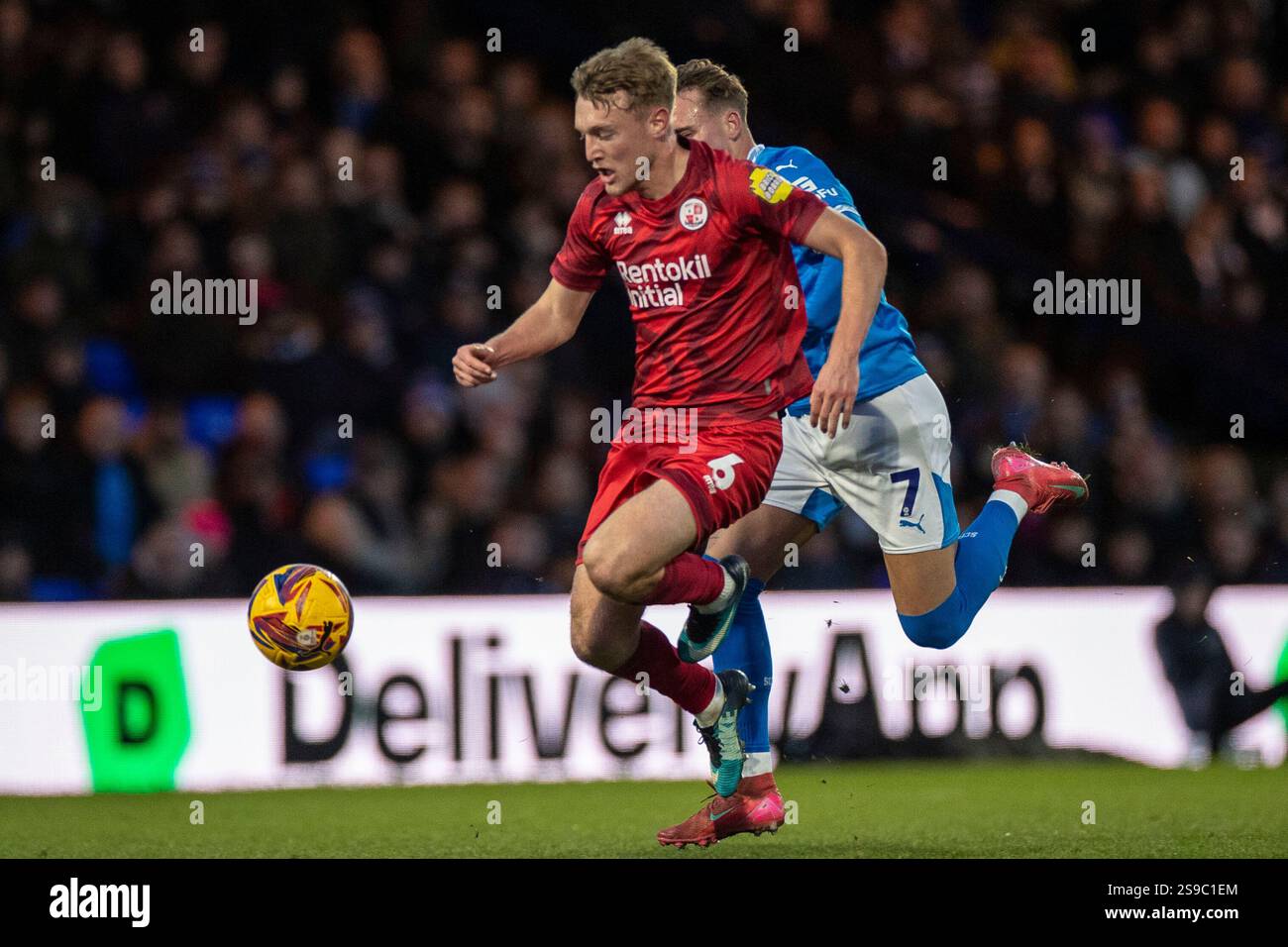 Max Anderson #6 of Crawley Town FC in possession of the ball during the ...