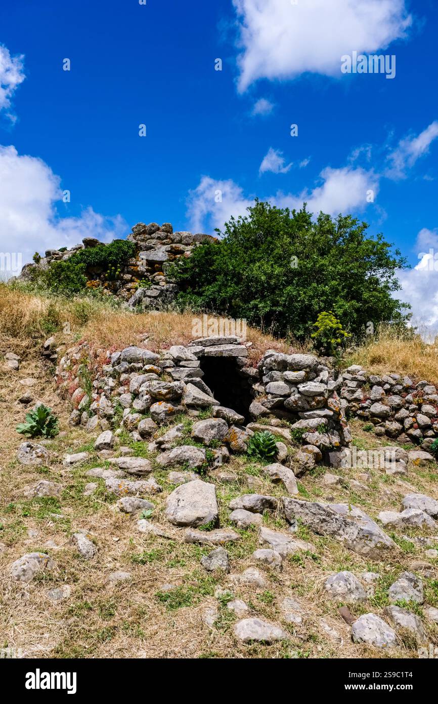 A Nuraghe, remains of a Nuragic settlement, 1600-400 BC, near the giant ...
