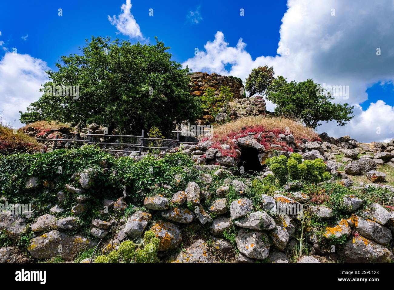 A Nuraghe, remains of a Nuragic settlement, 1600-400 BC, near the giant ...