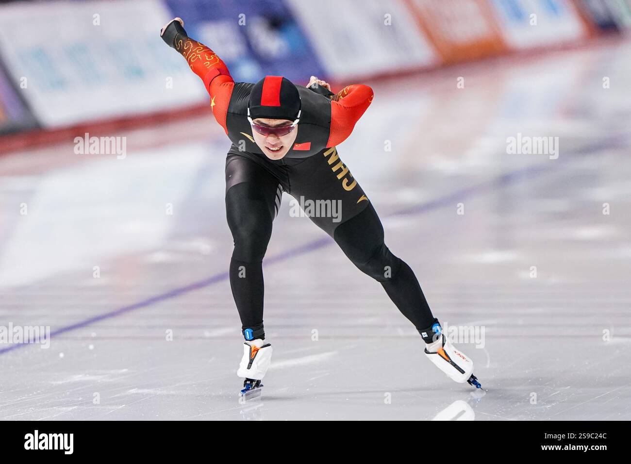 CALGARY, CANADA - JANUARY 25: Zhihan Deng of China competing during the ...