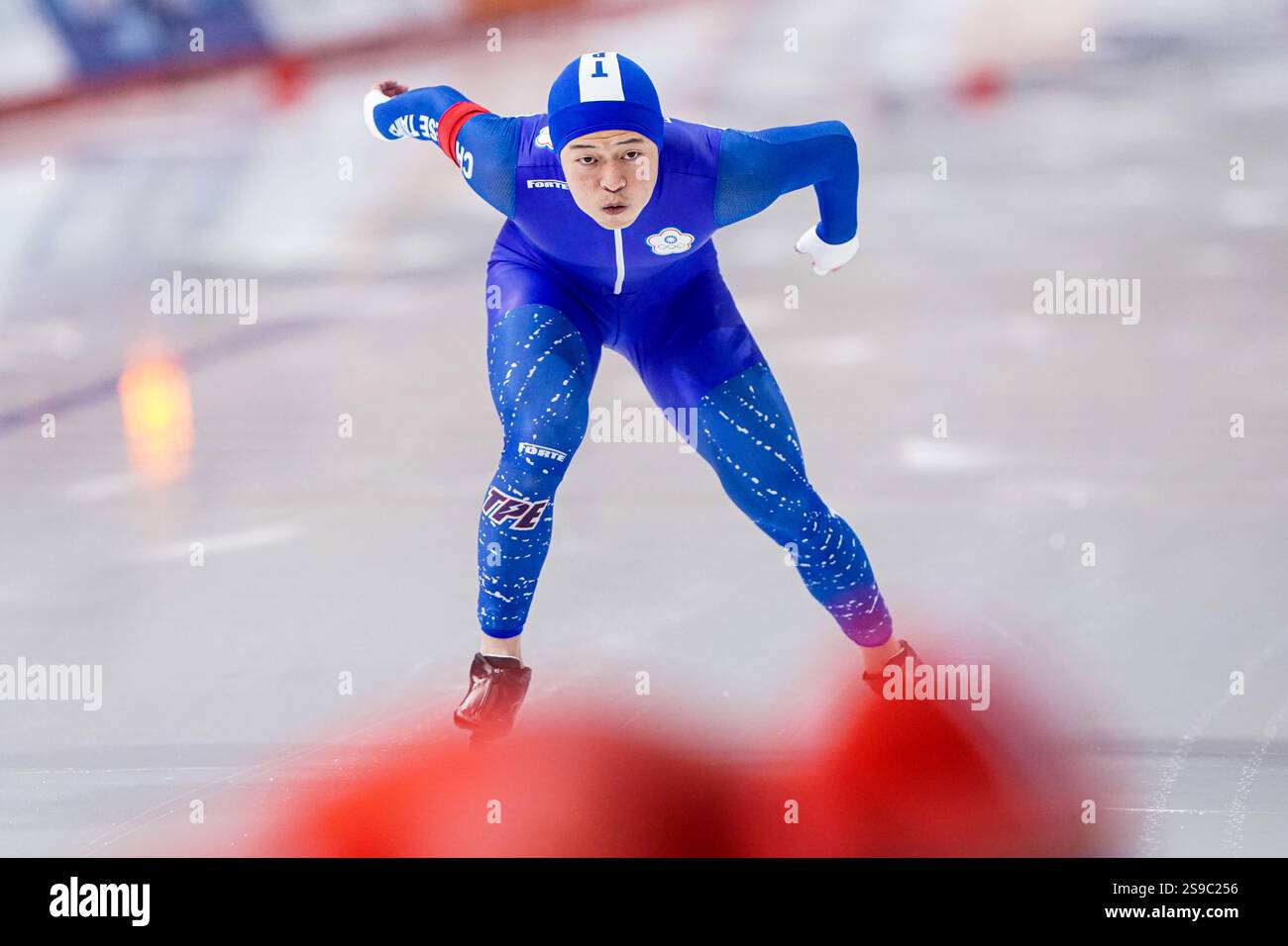 CALGARY, CANADA - JANUARY 25: Wei-Lin Tai of Chinese Taipei competing ...