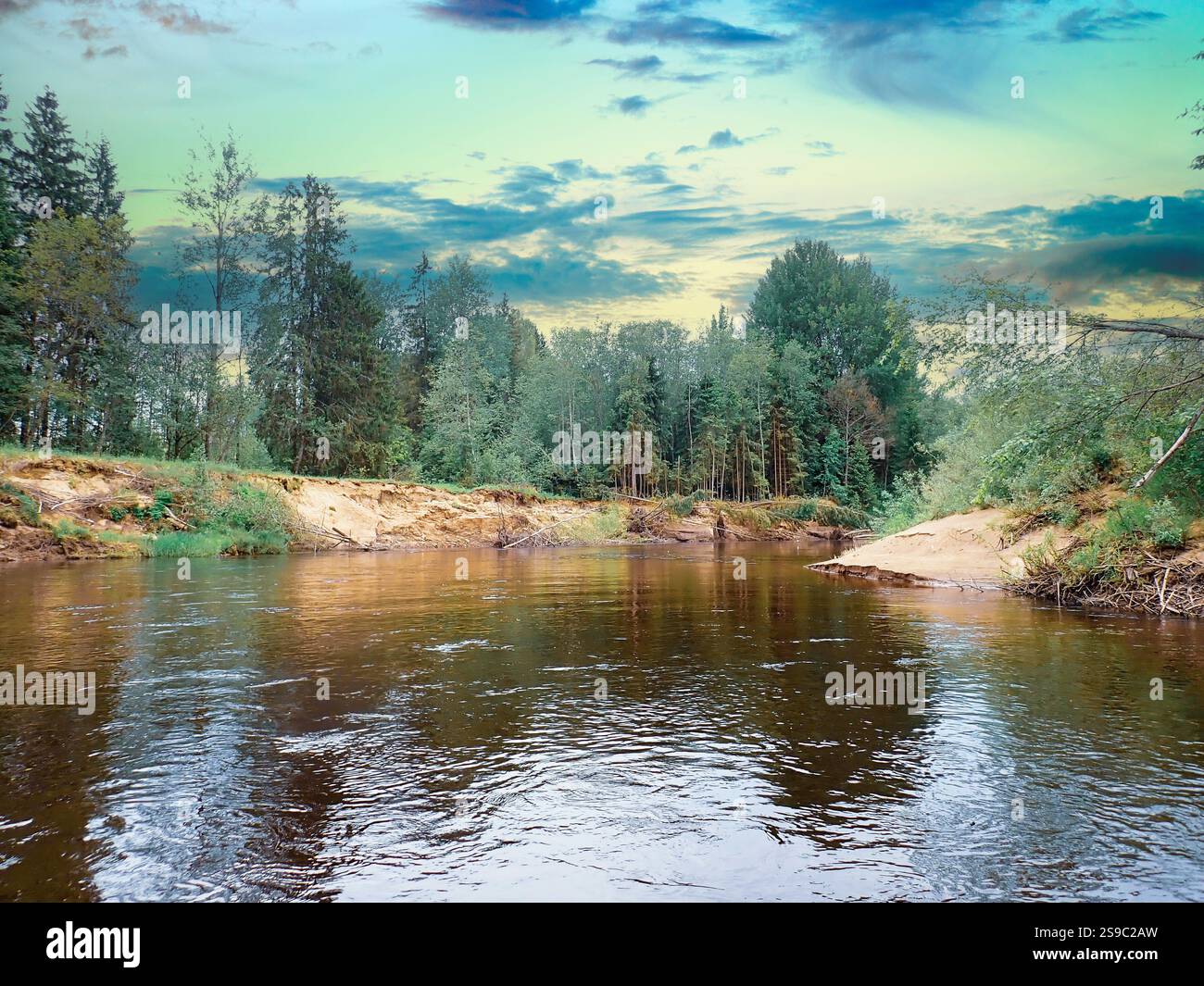 Exploring the Remote Beauty of the Upper Volga River in Russia Stock ...