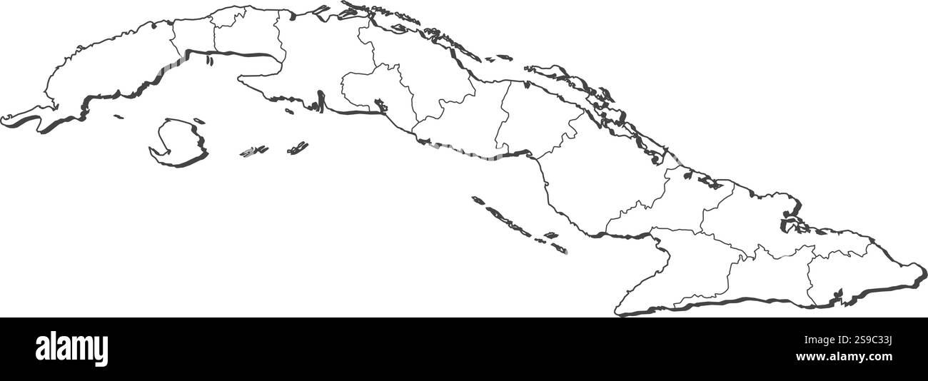 Map of Cuba, contous as a black line Stock Vector Image & Art - Alamy