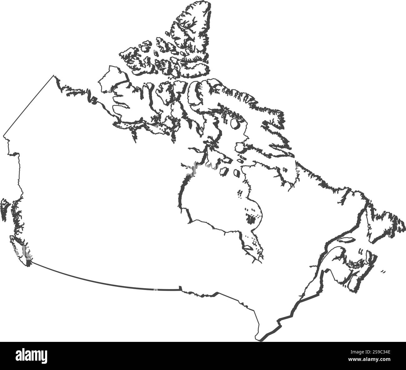 Map of Canada, contous as a black line Stock Vector Image & Art - Alamy