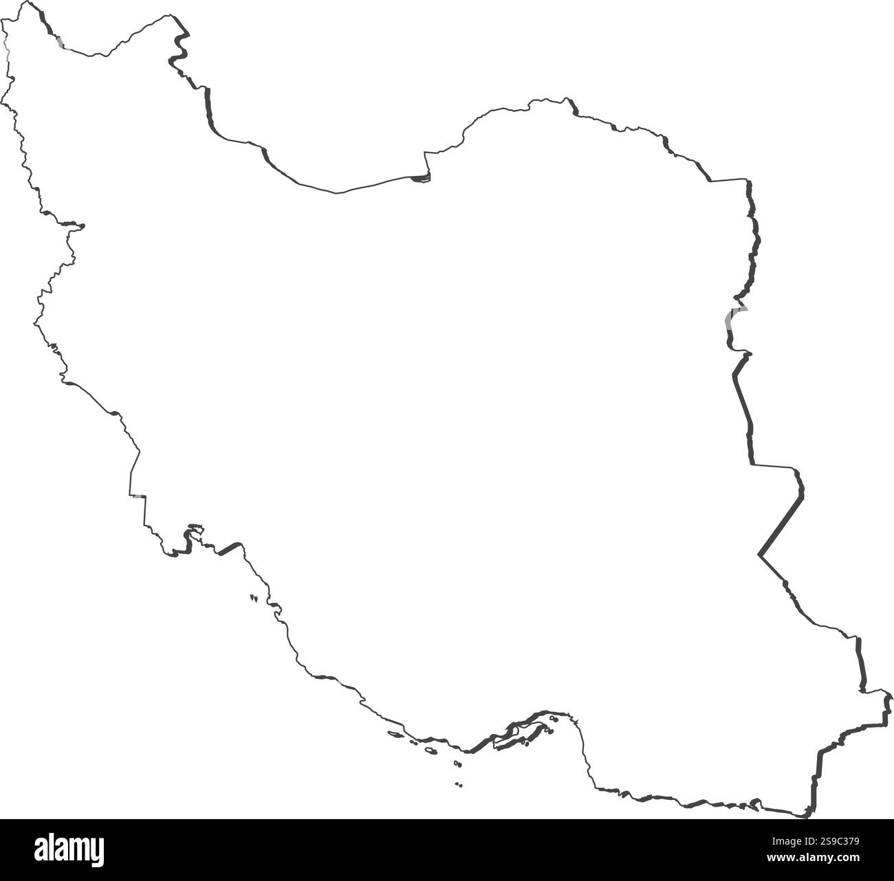 Map of Iran, contous as a black line Stock Vector Image & Art - Alamy