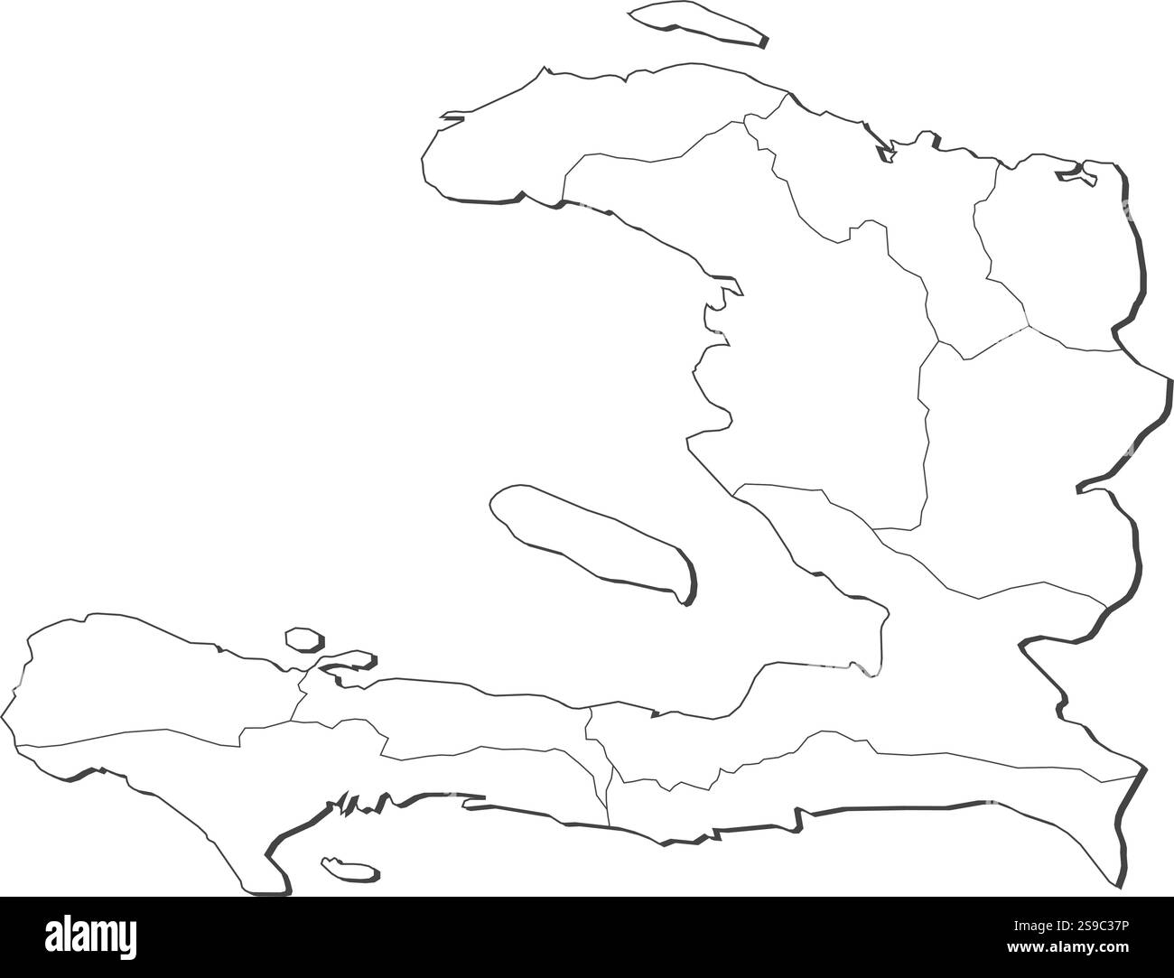 Map of Haiti, contous as a black line Stock Vector Image & Art - Alamy