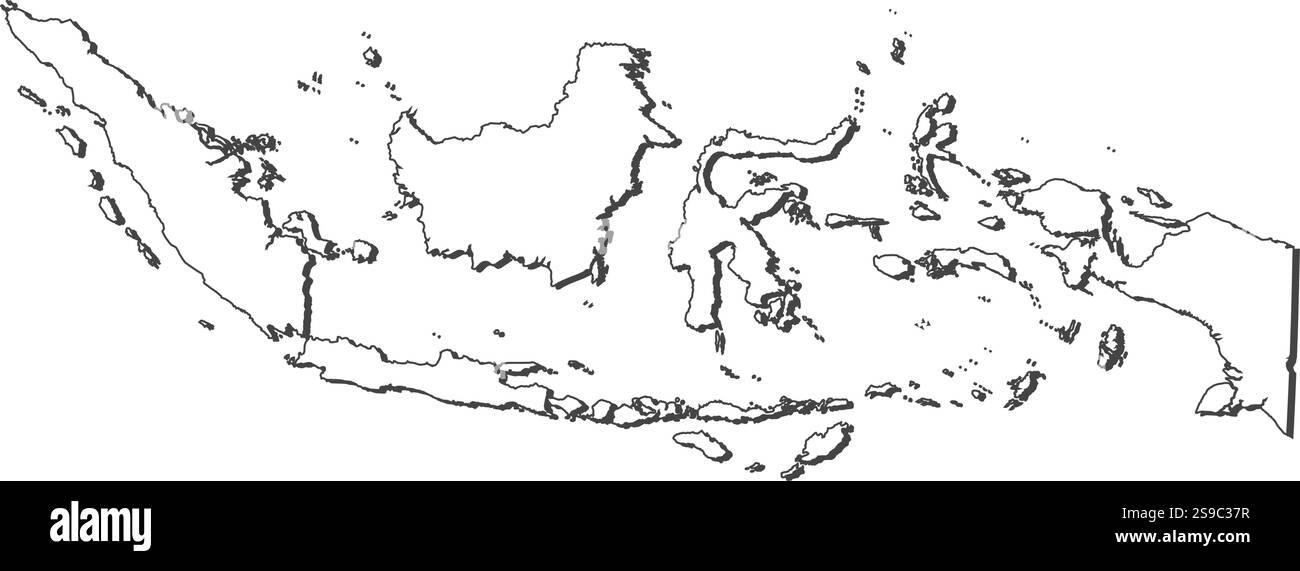 Map of Indonesia, contous as a black line Stock Vector Image & Art - Alamy