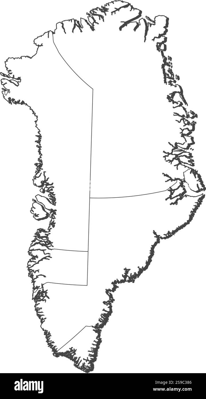 Map of Greenland, contous as a black line Stock Vector Image & Art - Alamy