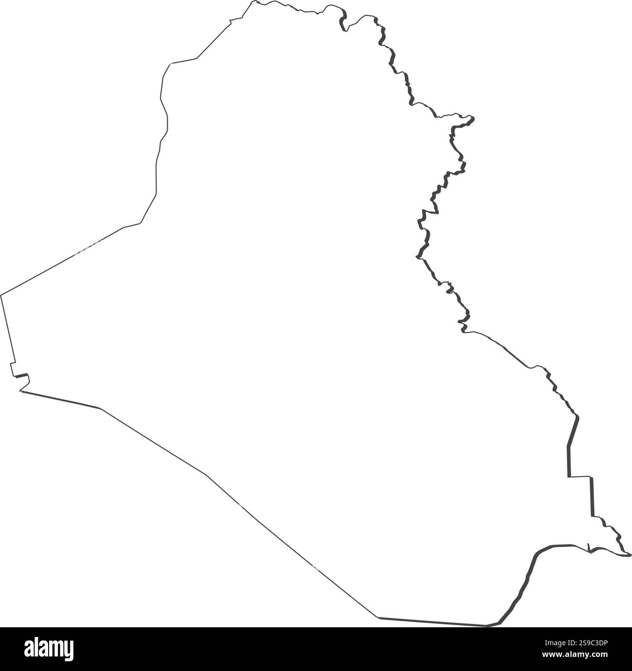 Map of Iraq, contous as a black line Stock Vector Image & Art - Alamy