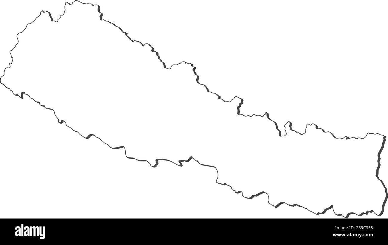Map of Nepal, contous as a black line Stock Vector Image & Art - Alamy