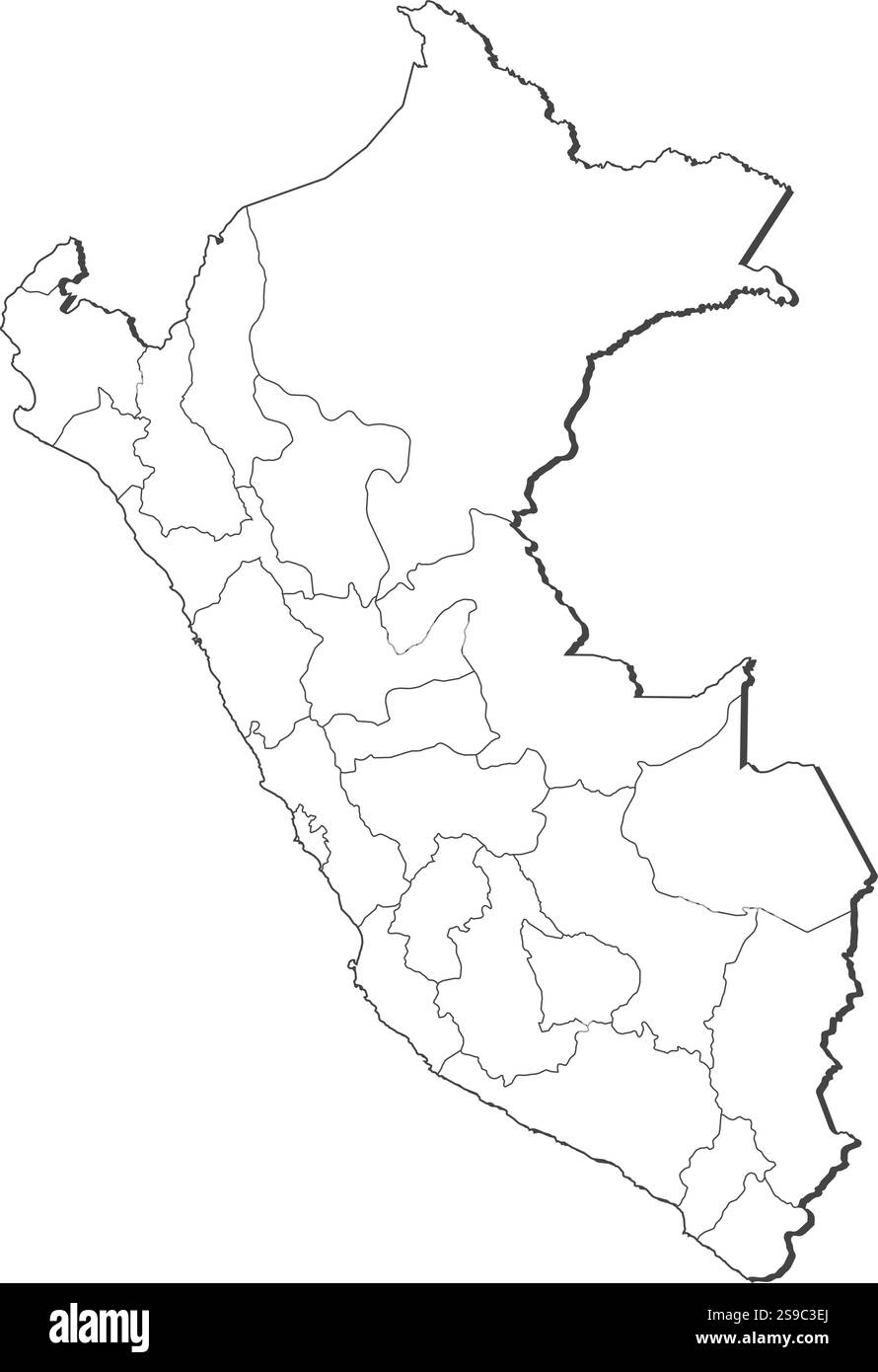 Map of Peru, contous as a black line Stock Vector Image & Art - Alamy