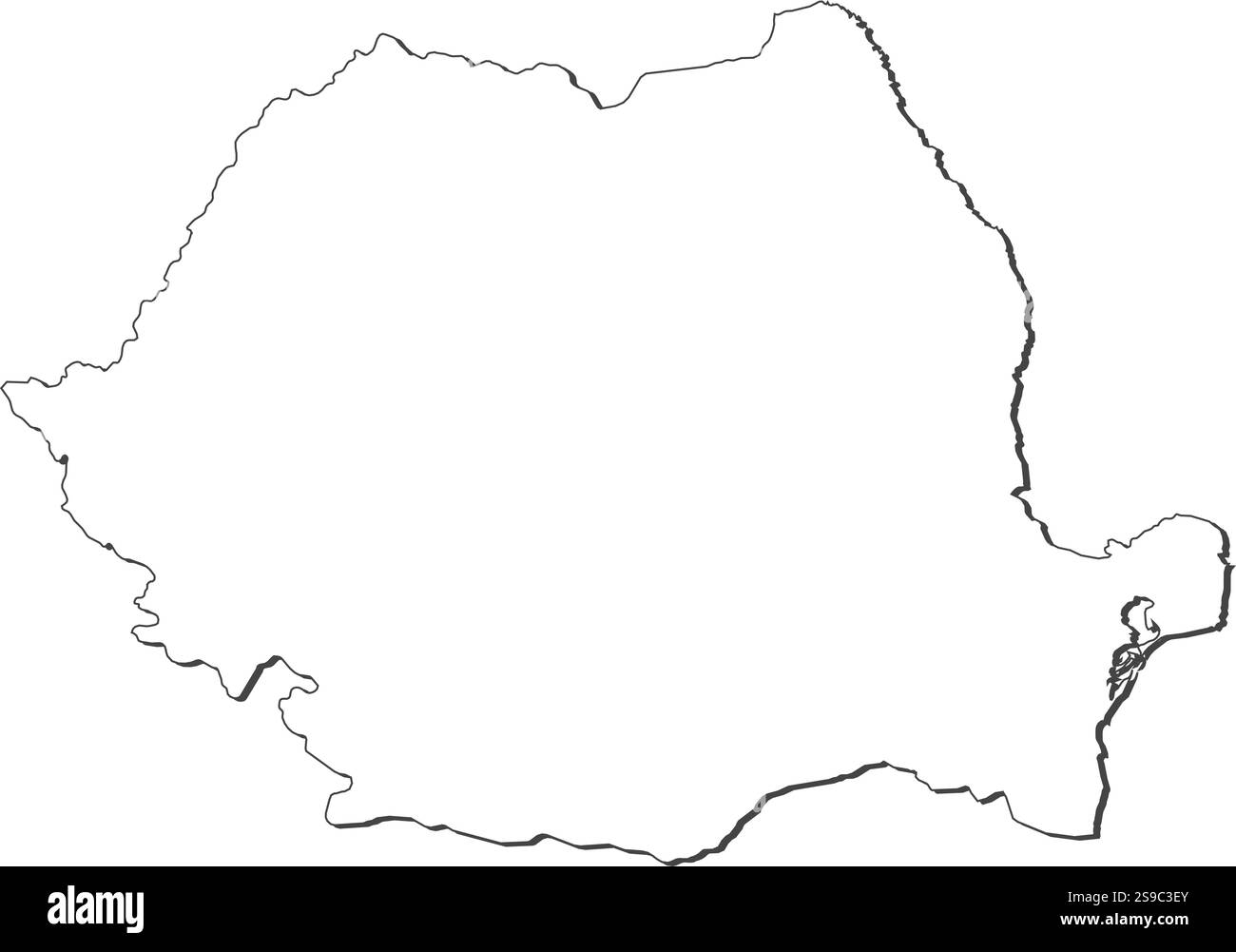 Map of Romania, contous as a black line Stock Vector Image & Art - Alamy