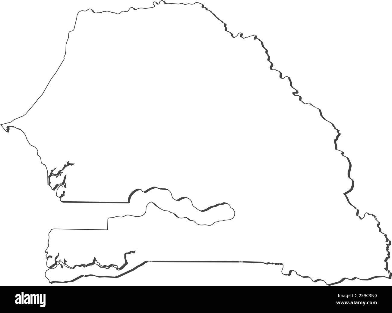 Senegal symbols map background Black and White Stock Photos & Images ...