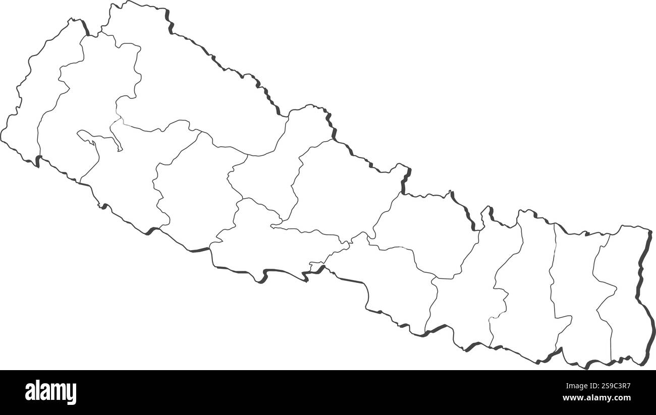 Map of Nepal, contous as a black line Stock Vector Image & Art - Alamy