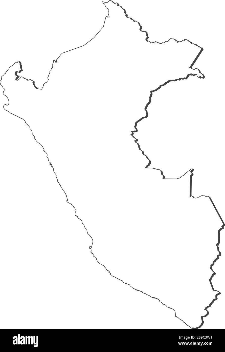 Map of Peru, contous as a black line Stock Vector Image & Art - Alamy