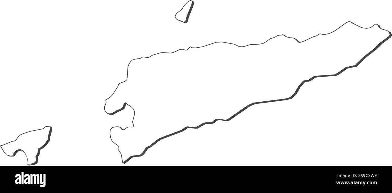Map of East Timor, contous as a black line Stock Vector Image & Art - Alamy