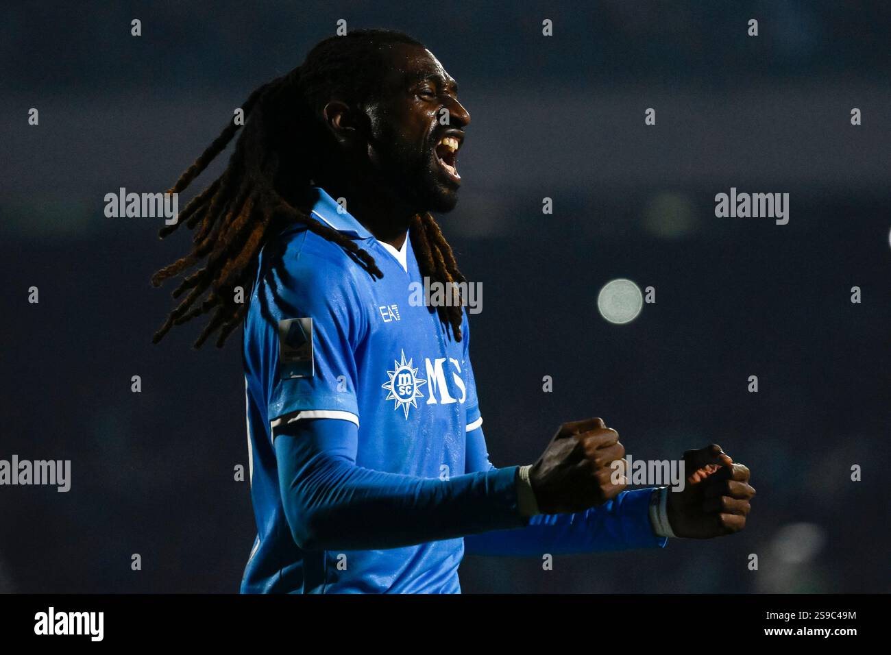Andre-Frank Anguissa of SSC Napoli celebrates at the end of the Serie A ...