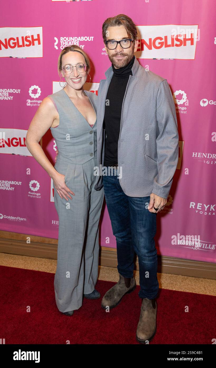 Elise McCann and Andy Karl attend Broadway Opening night of play ...