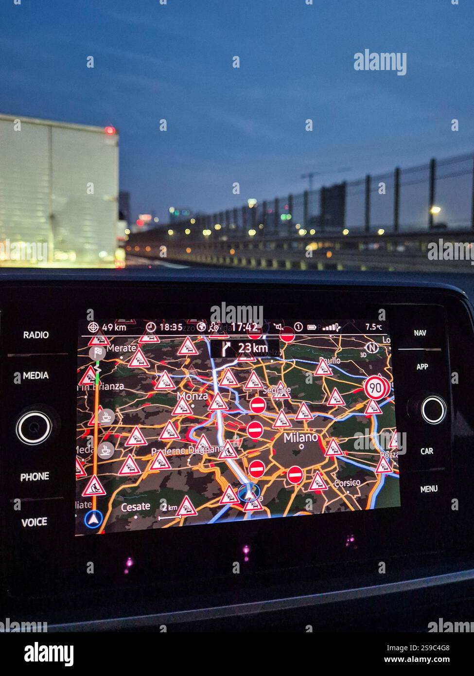 Italy, Milan, traffic on the ring road Stock Photo - Alamy
