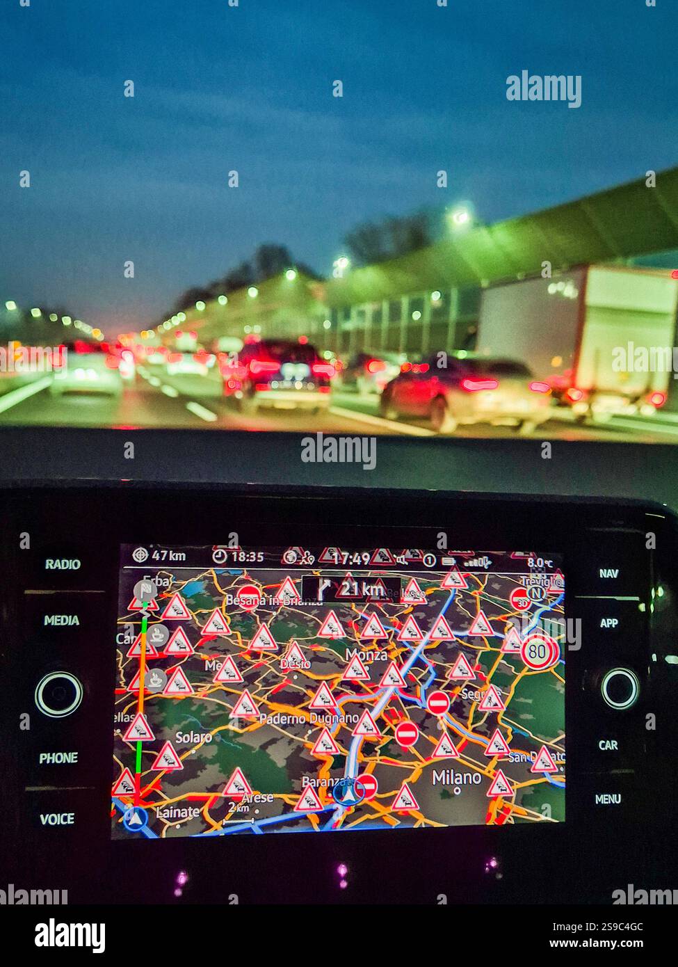 Italy, Milan, traffic on the ring road Stock Photo - Alamy
