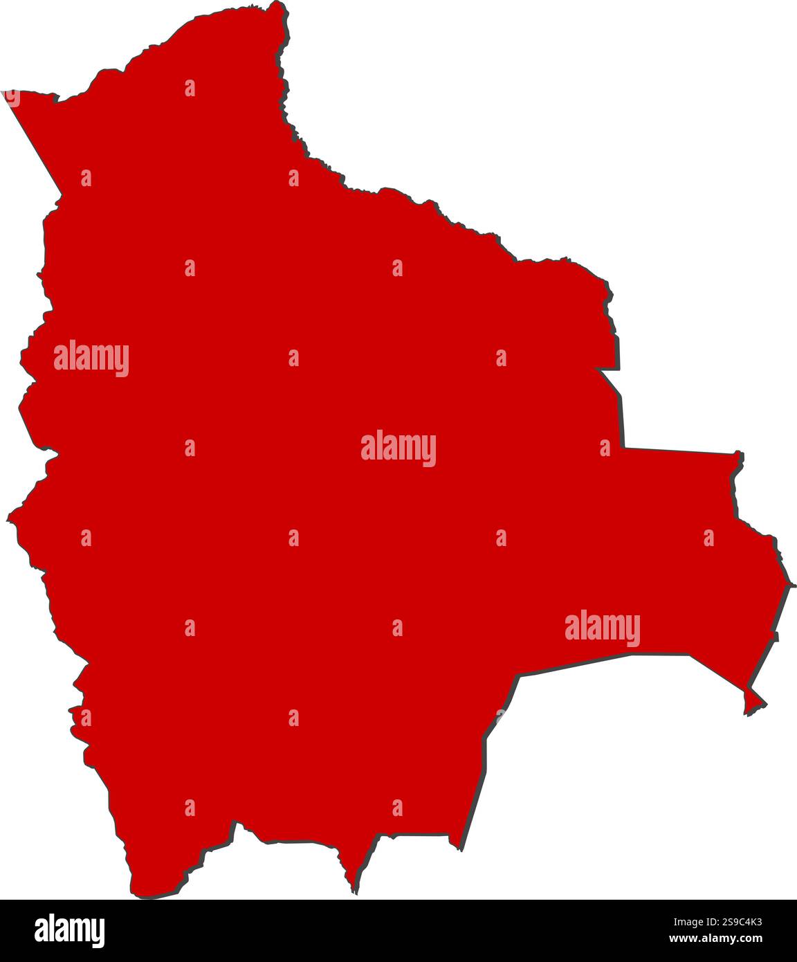Map of Bolivia with the provinces, colored in red Stock Vector Image ...