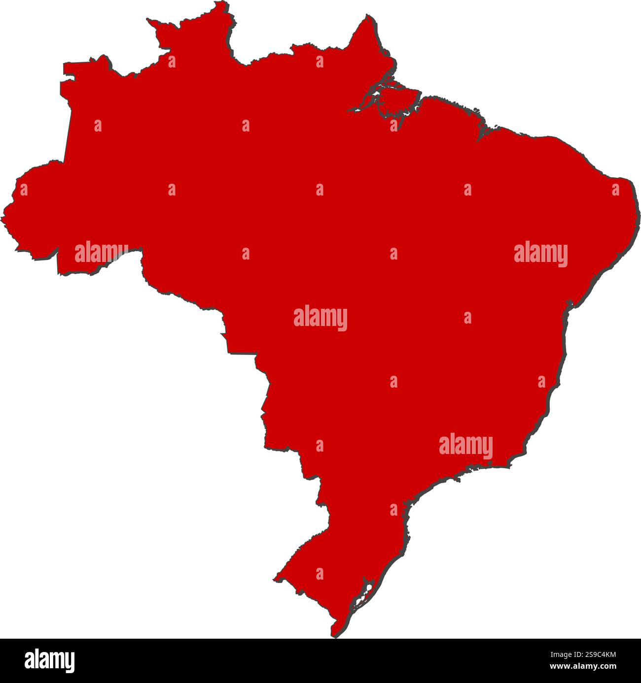 Map of Brazil with the provinces, colored in red Stock Vector Image ...