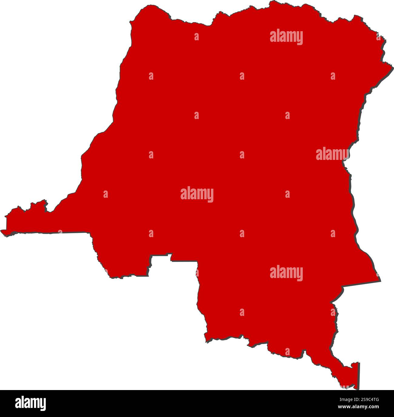 Map of Democratic Republic of the Congo with the provinces, colored in ...