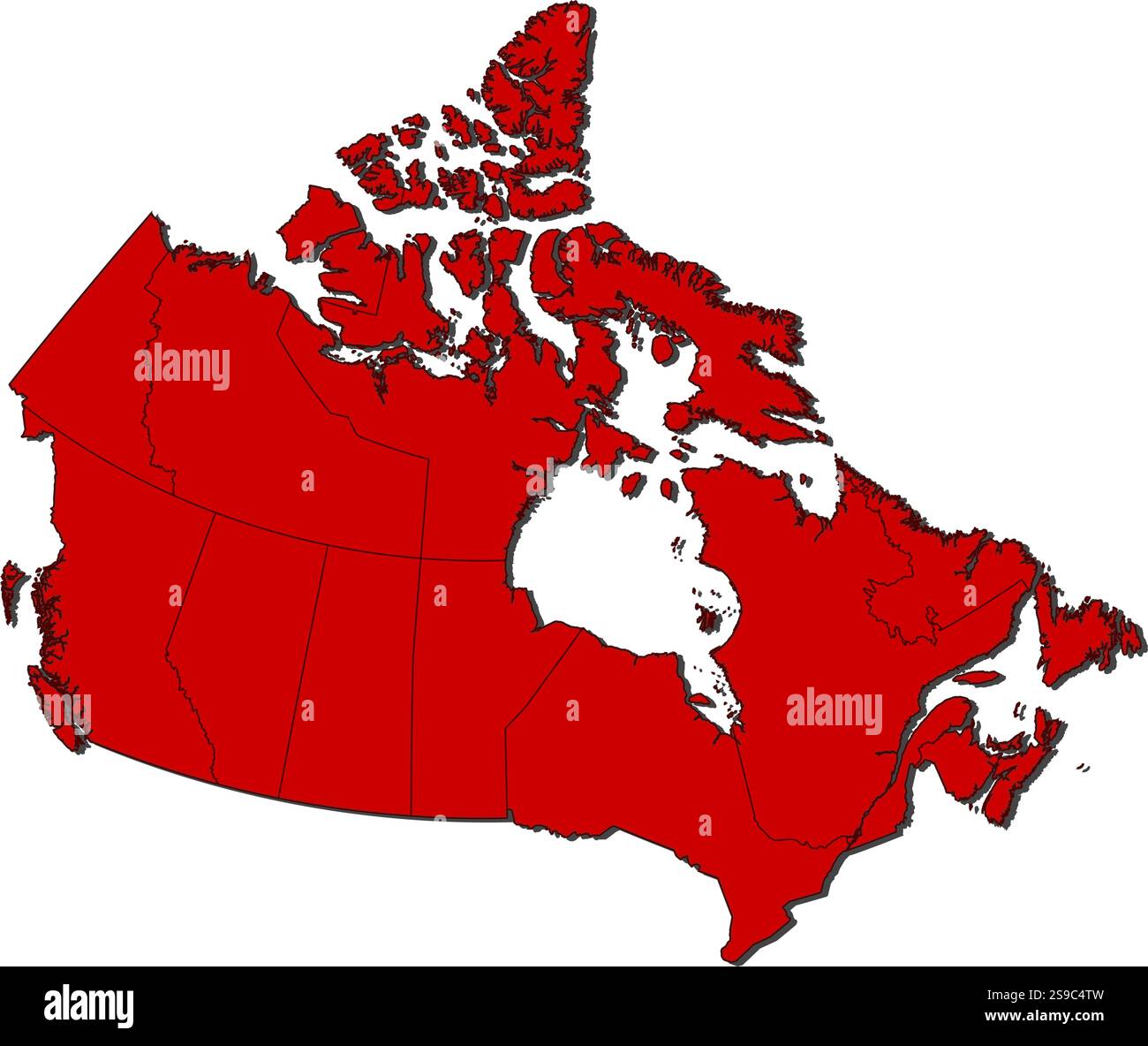 colored map canadian provinces
