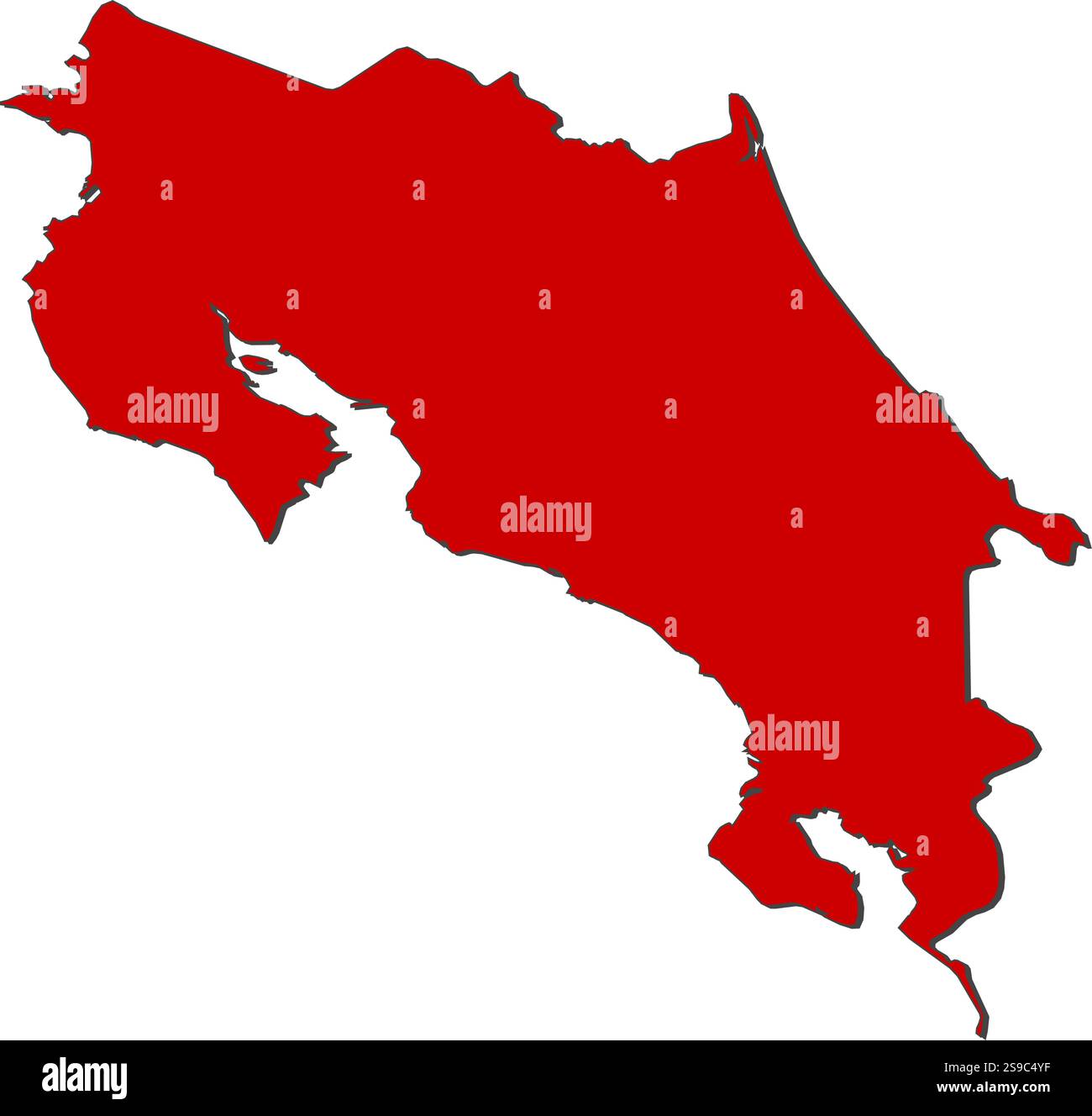 Map of Costa Rica with the provinces, colored in red Stock Vector Image ...