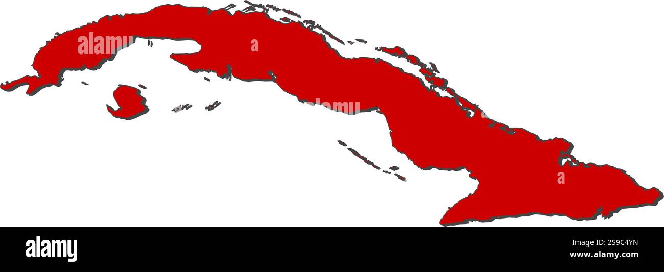 Map of Cuba with the provinces, colored in red Stock Vector Image & Art ...