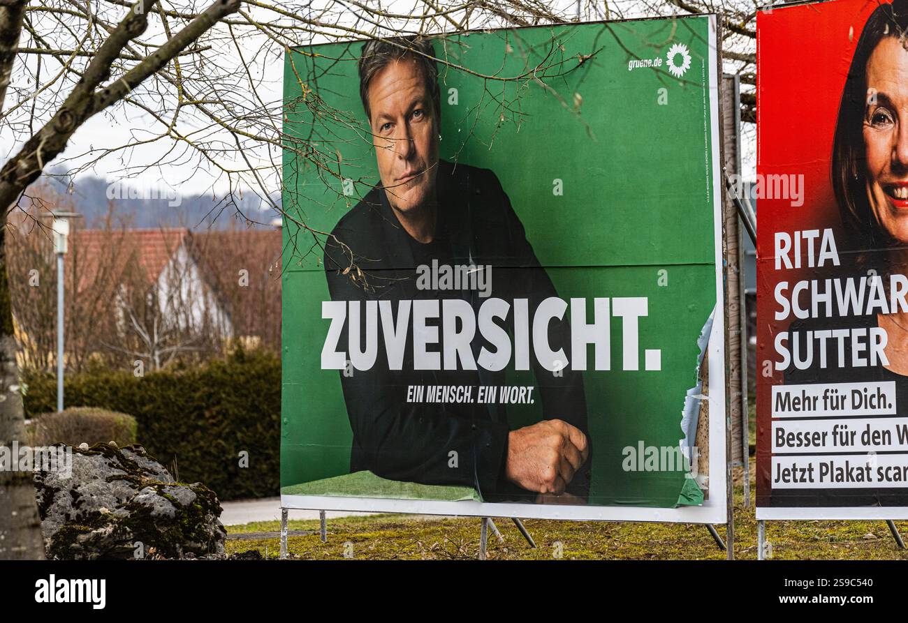 Rheinheim, Germany, 12th Jan 2025: Election campaign poster by Robert ...