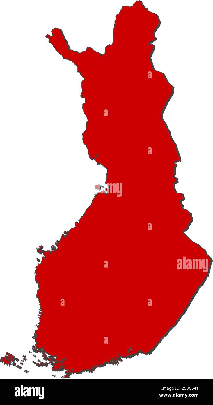 Map of Finland with the provinces, colored in red Stock Vector Image ...