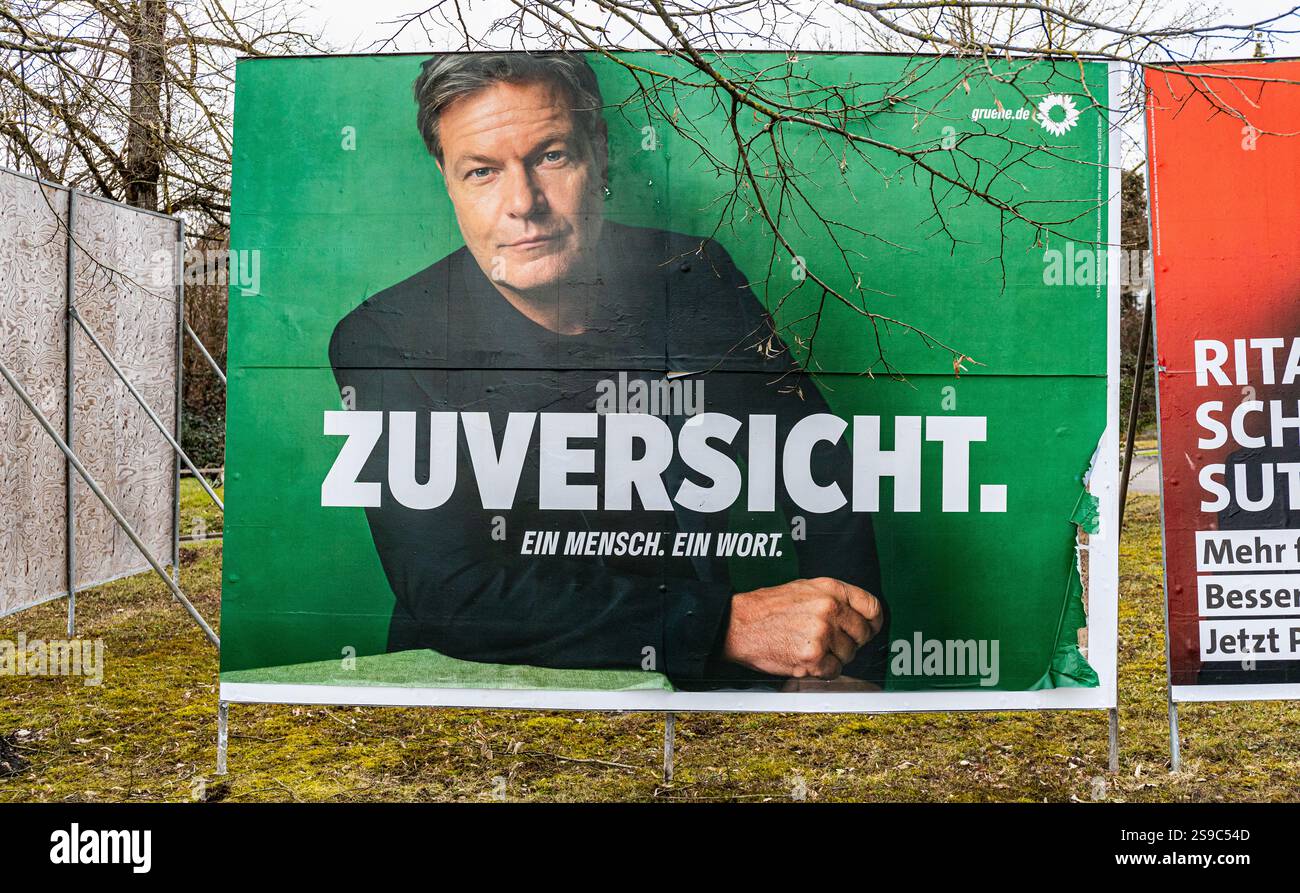 Rheinheim, Germany, 12th Jan 2025: Election campaign poster by Robert ...