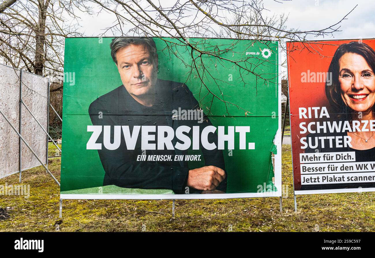 Rheinheim, Germany, 12th Jan 2025: Election campaign poster by Robert ...