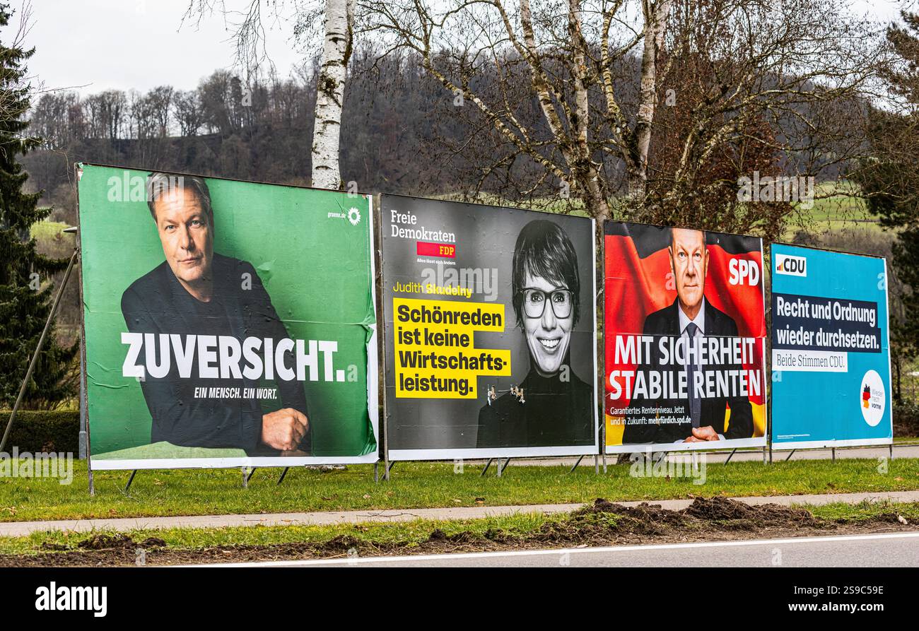 Lauchringen, Germany, 12th Jan 2025: From left to right: Election ...