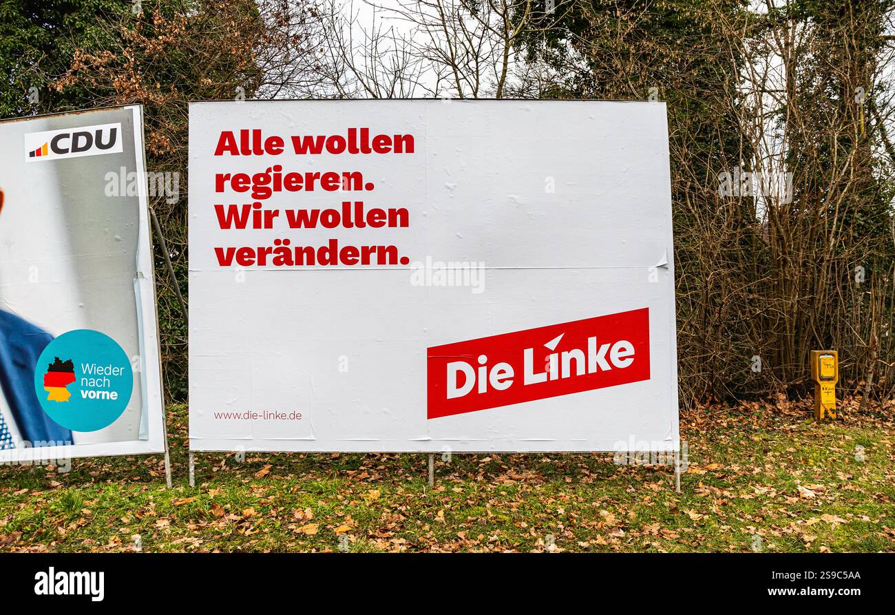Waldshut-Tiengen, Germany, 12th Jan 2025: Campaign poster and election ...