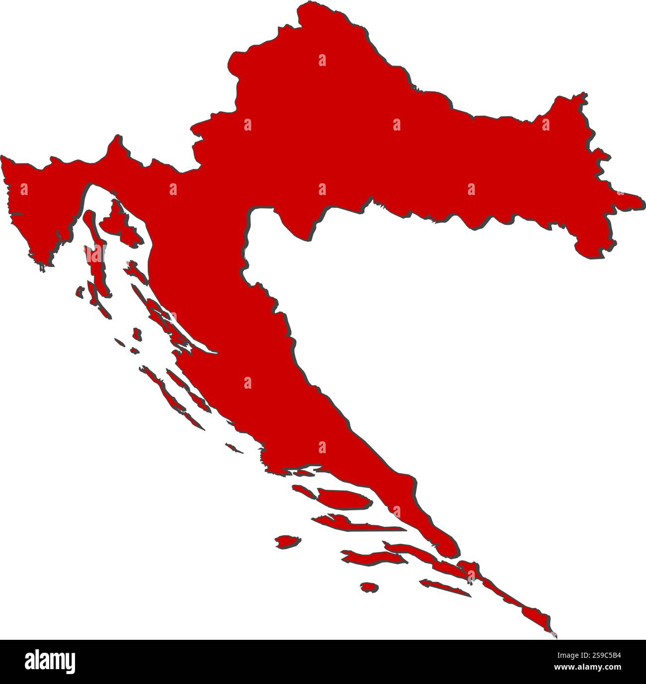 Map of Croatia with the provinces, colored in red Stock Vector Image ...