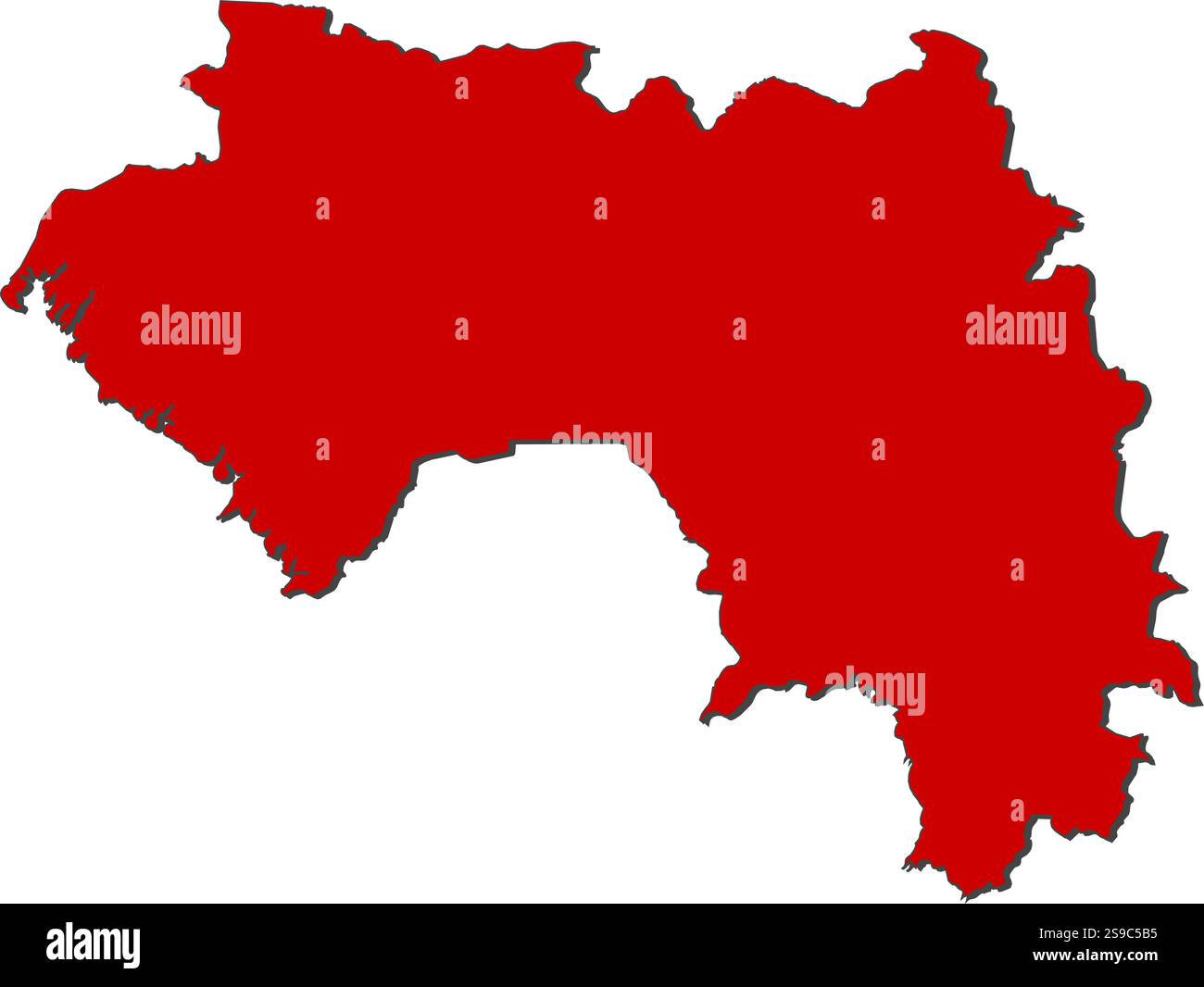 Map of Guinea with the provinces, colored in red Stock Vector Image ...