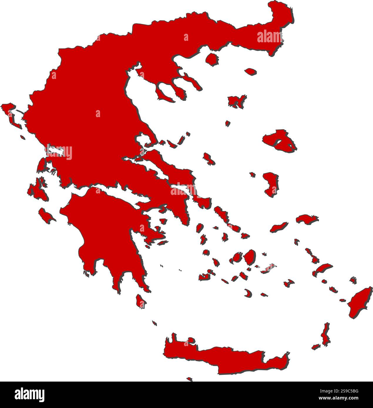 Map of Greece with the provinces, colored in red Stock Vector Image ...
