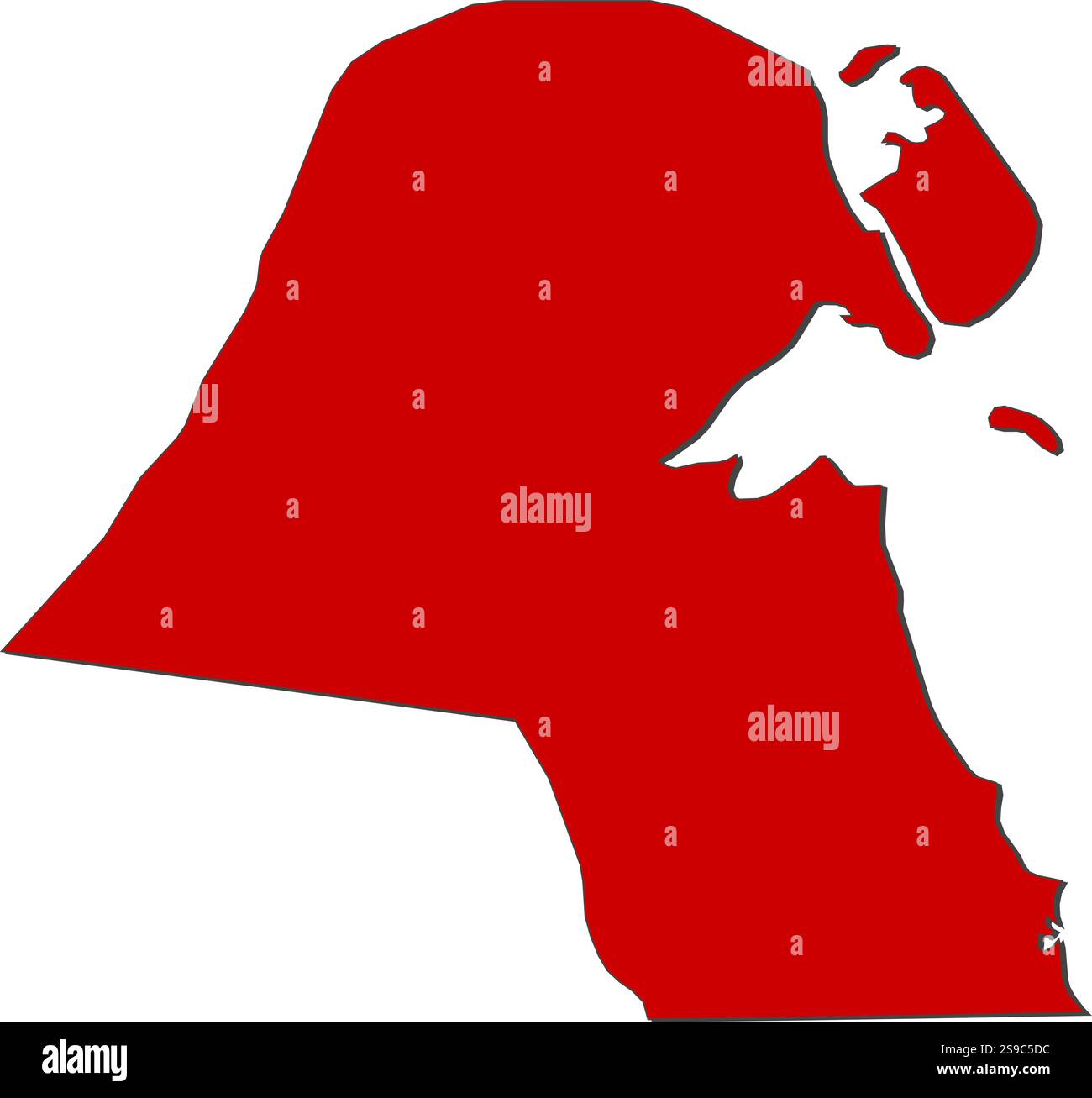 Map of Kuwait with the provinces, colored in red Stock Vector Image ...