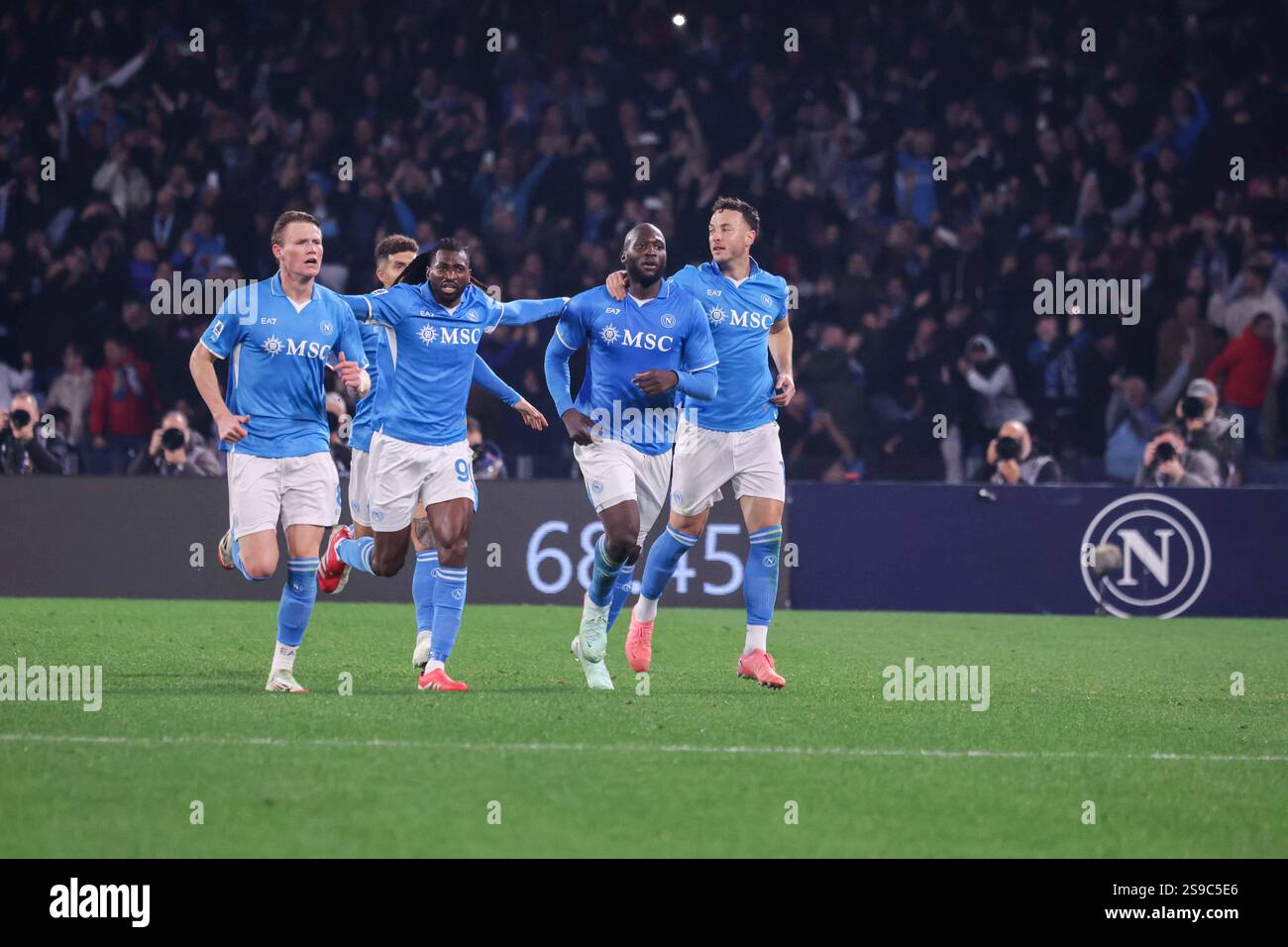 January 25, 2025, Napoli, Campania, ITALIA: During the football match ...