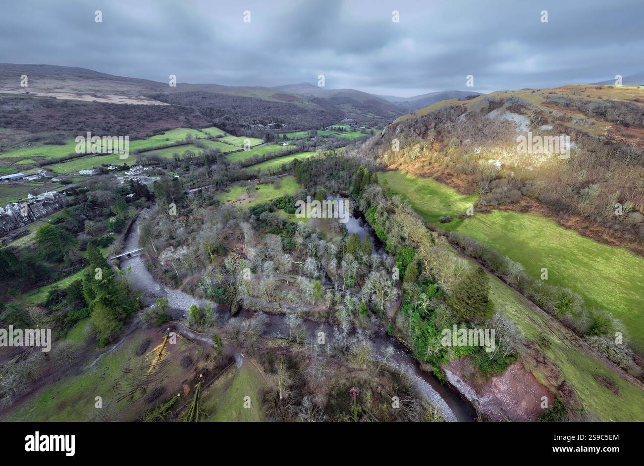 The Upper Swansea Valley and Craig y Nos Country park showing the ...