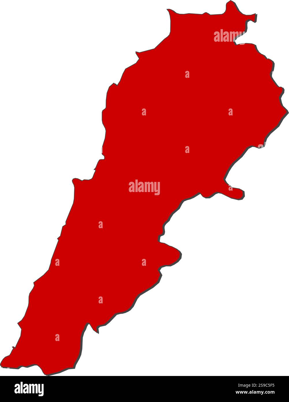 Map of Lebanon with the provinces, colored in red Stock Vector Image ...