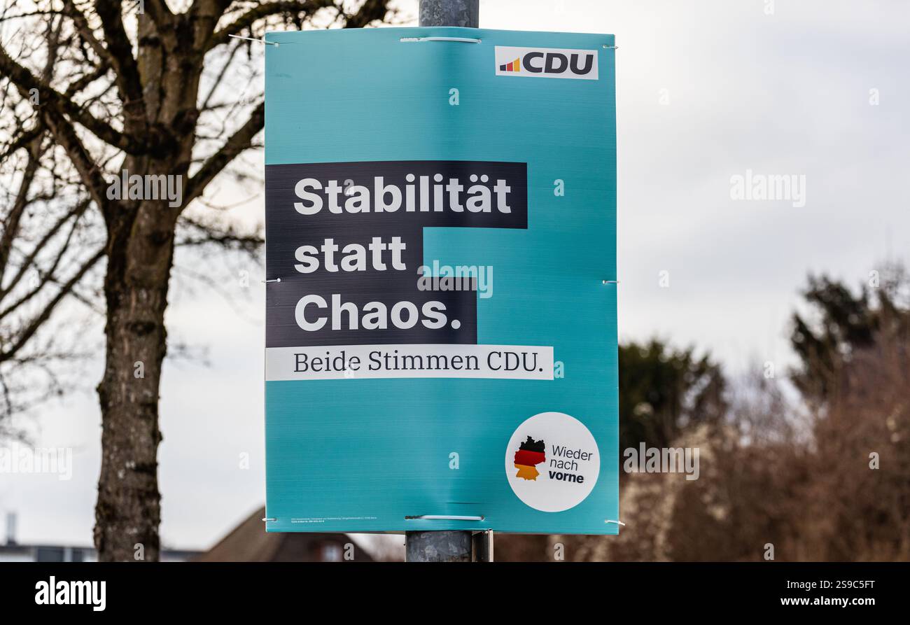 Waldshut-Tiengen, Germany, 12th Jan 2025: The opposition CDU party is ...