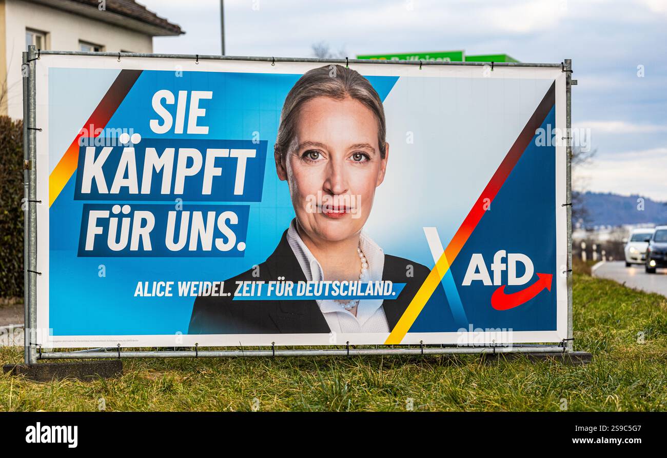 Albbruck, Germany, 12th Jan 2025: The campaign poster of Federal ...