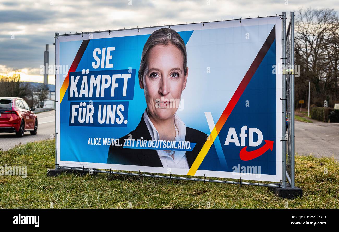 Albbruck, Germany, 12th Jan 2025: The campaign poster of Federal ...