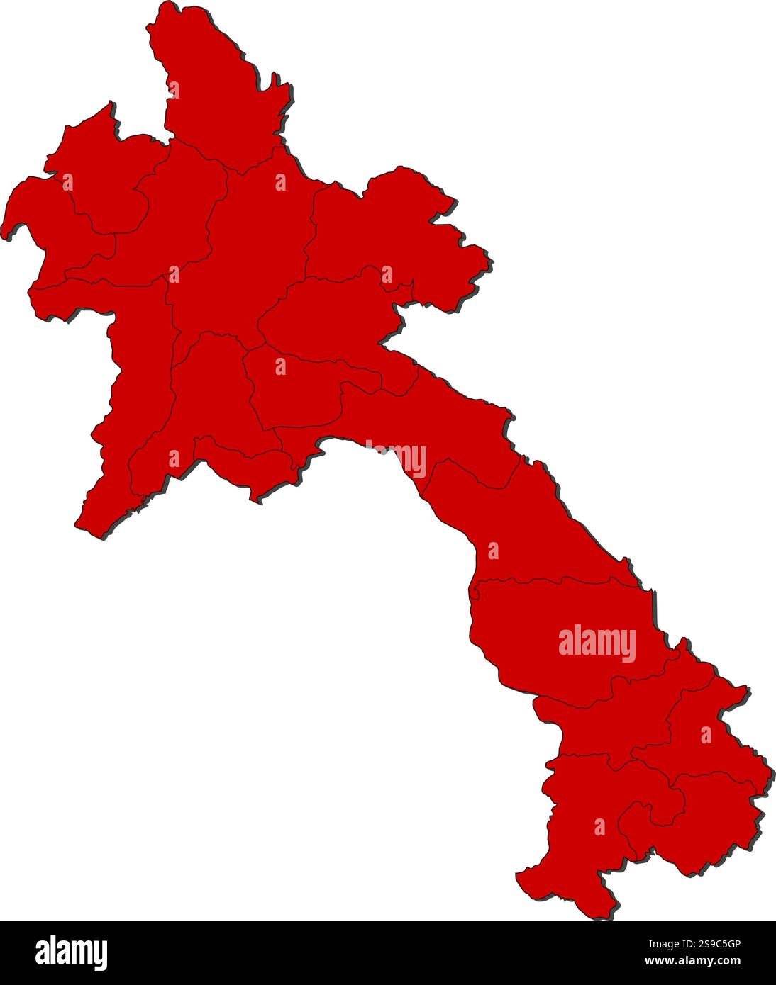 Map laos in red Stock Vector Images - Alamy
