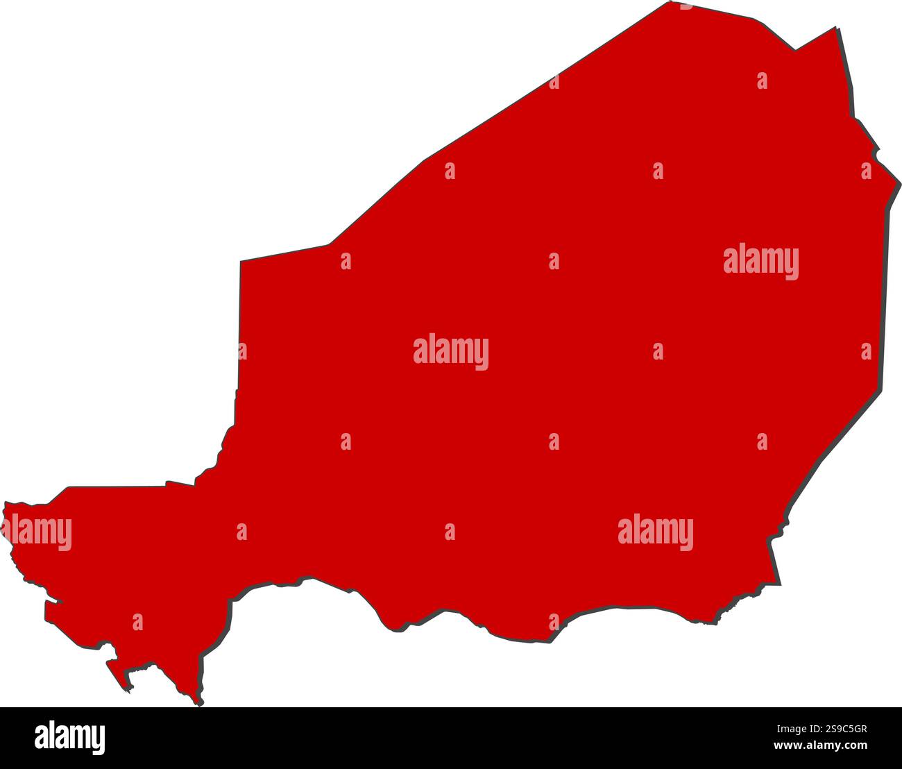 Map of Niger with the provinces, colored in red Stock Vector Image ...