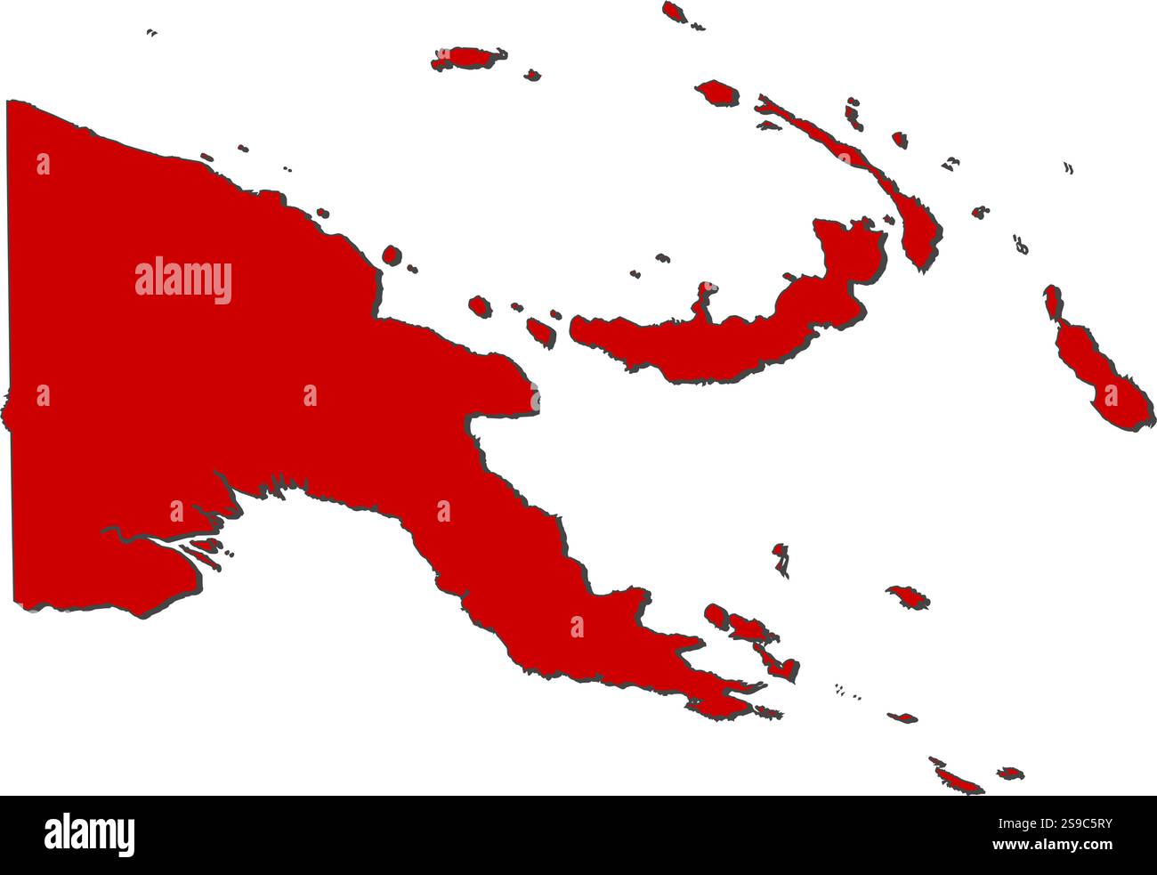 Map of Papua New Guinea with the provinces, colored in red Stock Vector ...