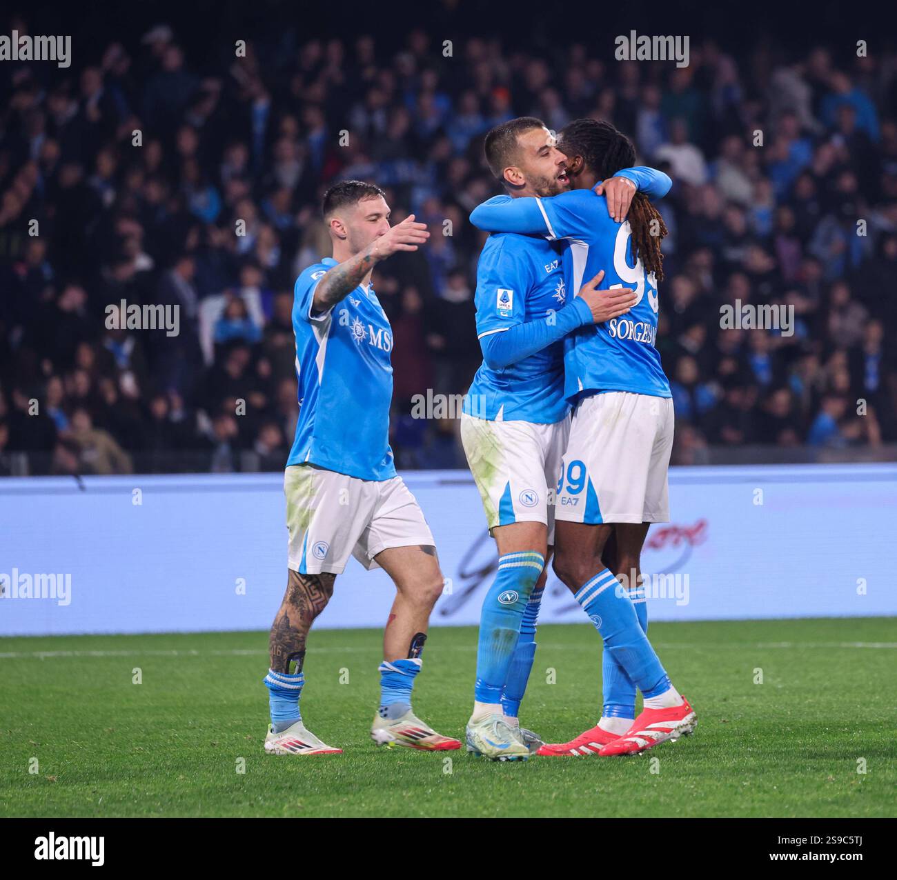 January 25, 2025, Napoli, Campania, ITALIA: During the football match ...